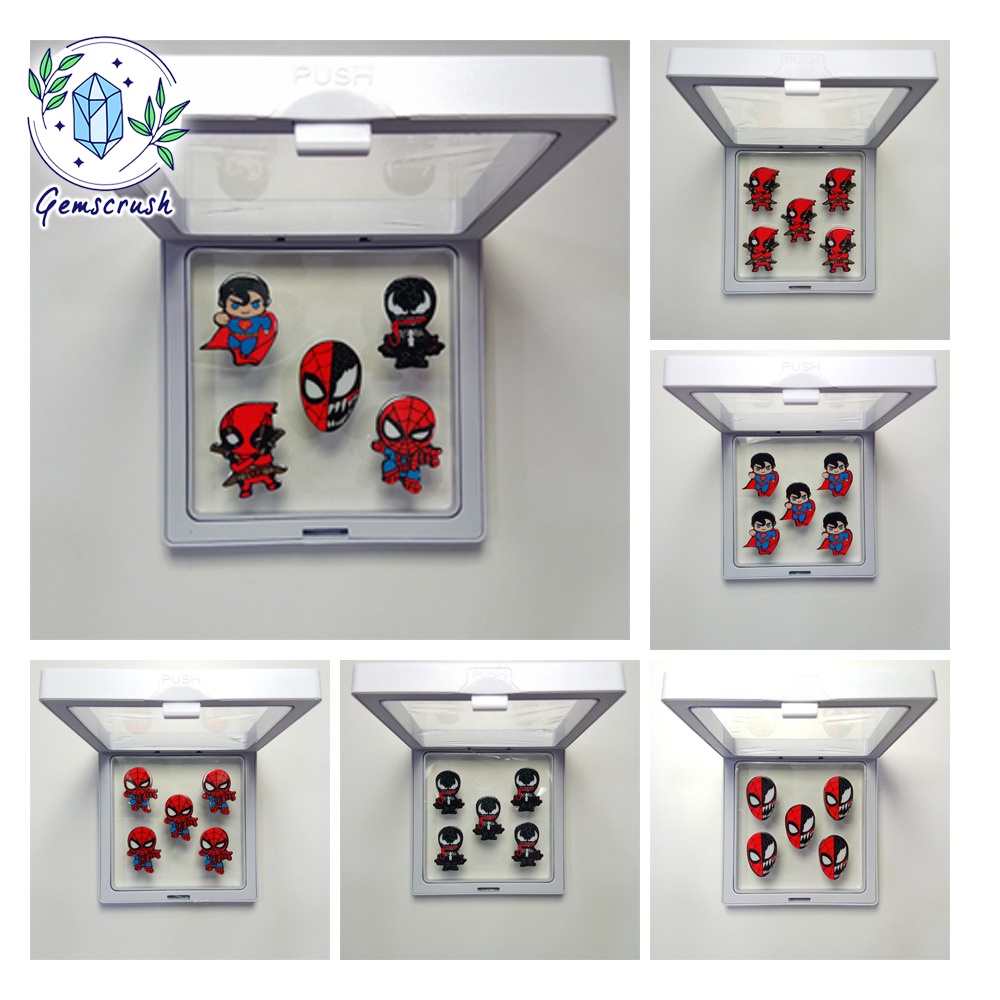 5pcs Button Charms Marvel Spiderman Deadpool Venom Accessories Door ...