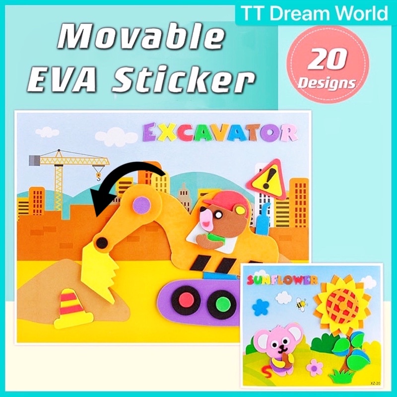 Children’s 3D Movable EVA Sticker Puzzle Kids DIY Art and Craft ...