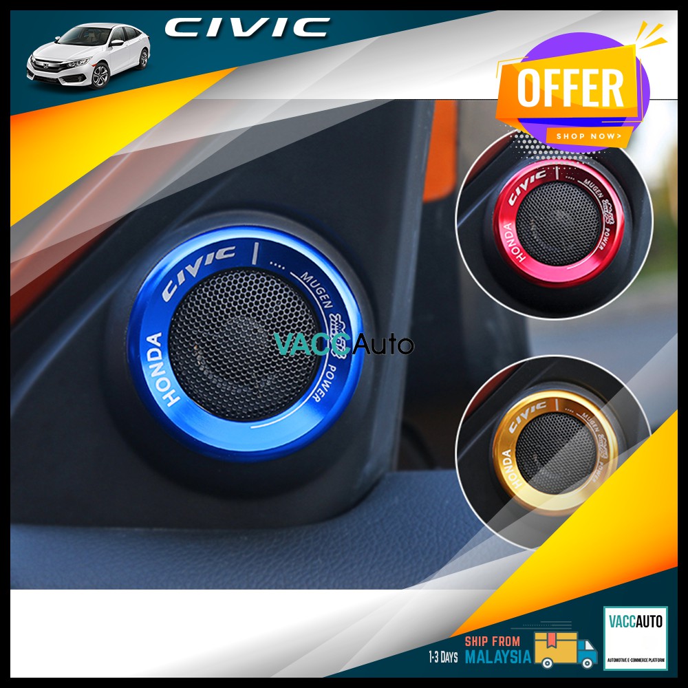 Honda Civic FC 10th Side A Pillar Tweeter Speaker Ring Trim Cover ...