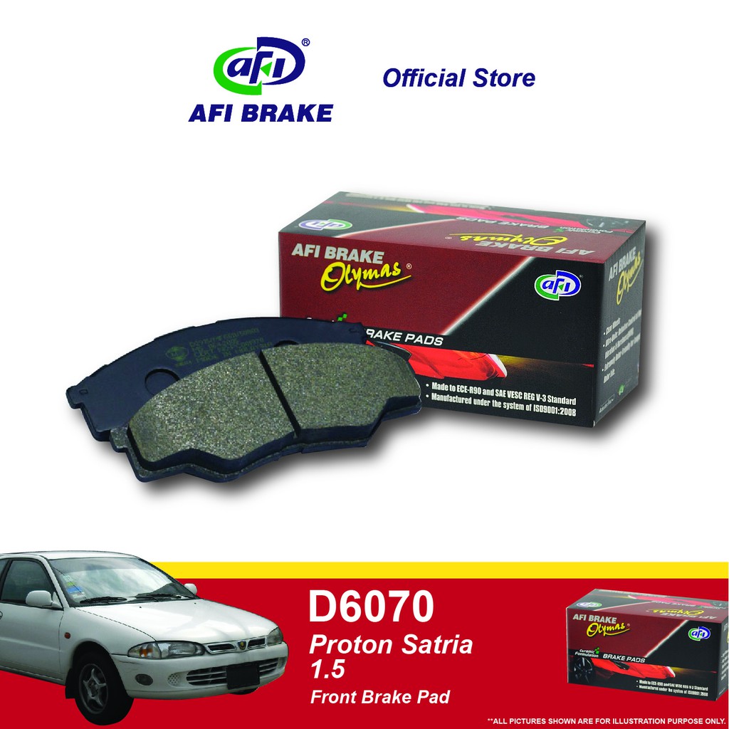 Olymas Front Brake Pad - Proton Satria 1.5 - D6070 (1set) | Shopee Malaysia