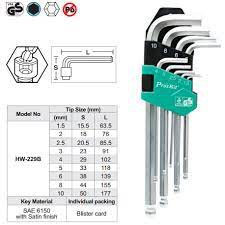 Pro'sKit HW-229B 9PCS Ball Point Long Arm Hex Key Set | Shopee Malaysia