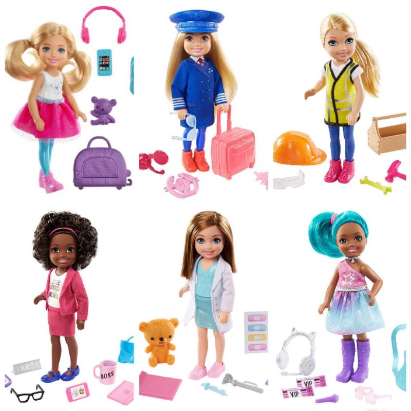 Original Barbie Chelsea Careers And Travel doll assorted Pilot Doctor ...