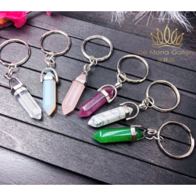 Crystal Keychain/ Multicolor Pendant Keychain / Alloy Silver Natural ...