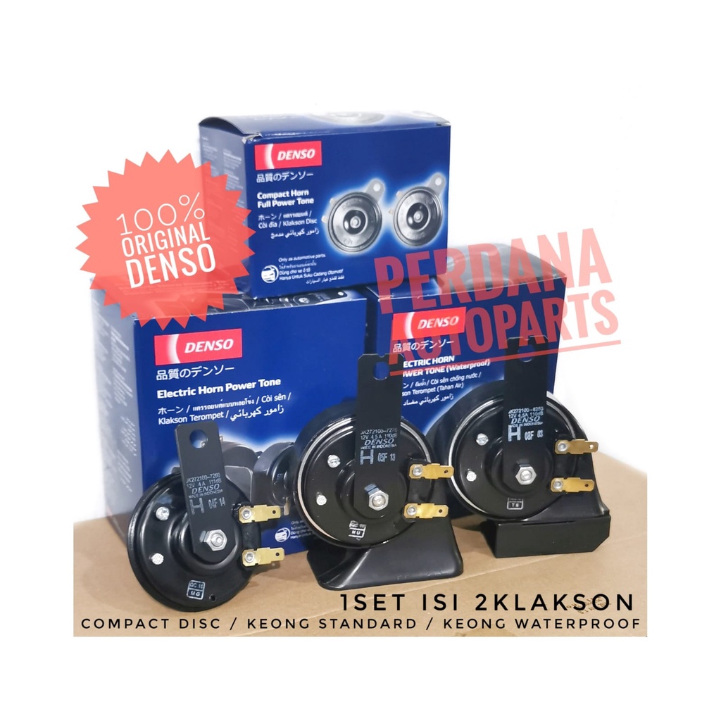 DENSO 12v 2pin Compact Disc Horn, Standard Snail, Waterproof Snail set ...