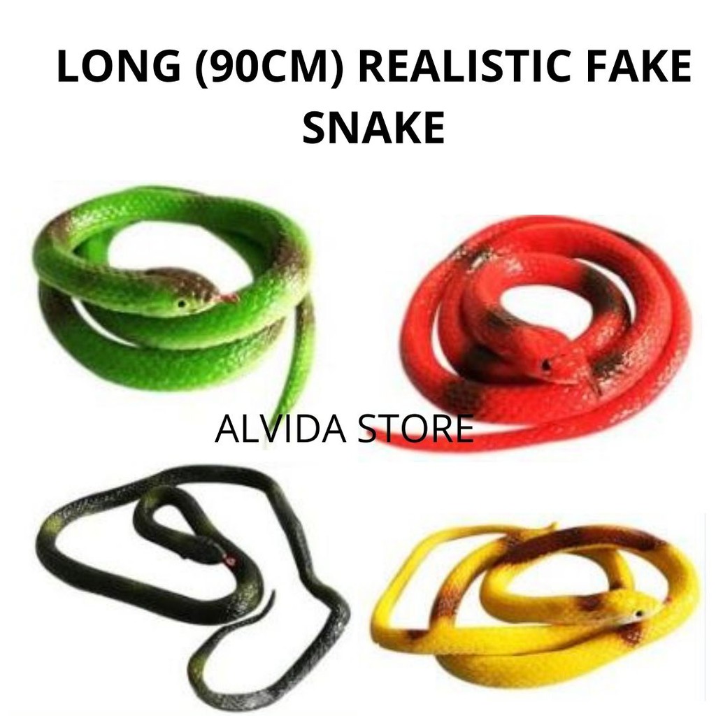 90cm Long Fake Snake King Cobra Realistic Rubber Snake Toy Prank Snake ...