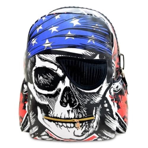 PIRATE SKULL PRINT BACKPACK (BLUE) | Shopee Malaysia