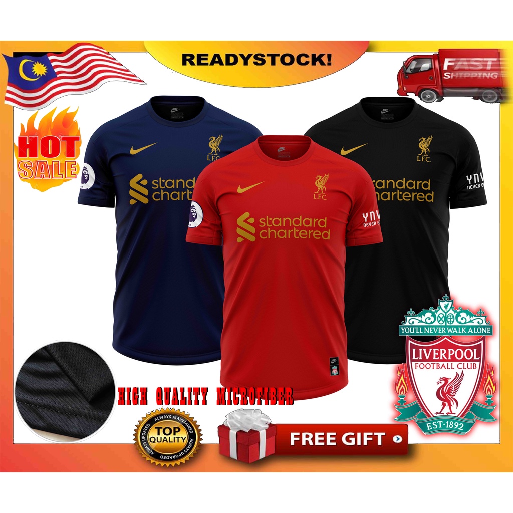 🔥Microfiber Quality🔥Tshirt Team Liverpool Gold Edition Baju Jersey ...