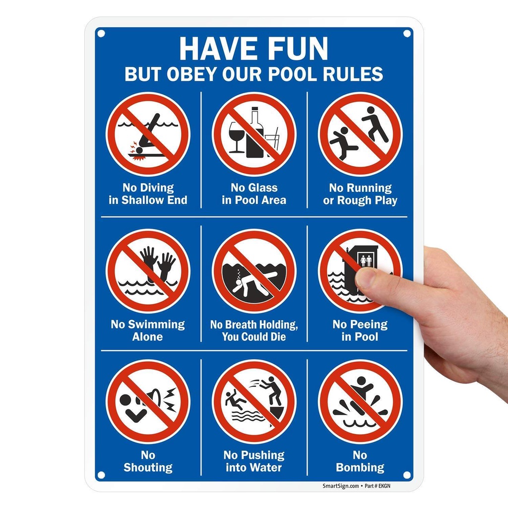 “Have Fun But Obey Our Pool Rules” Swimming Pool Metal Sign with ...