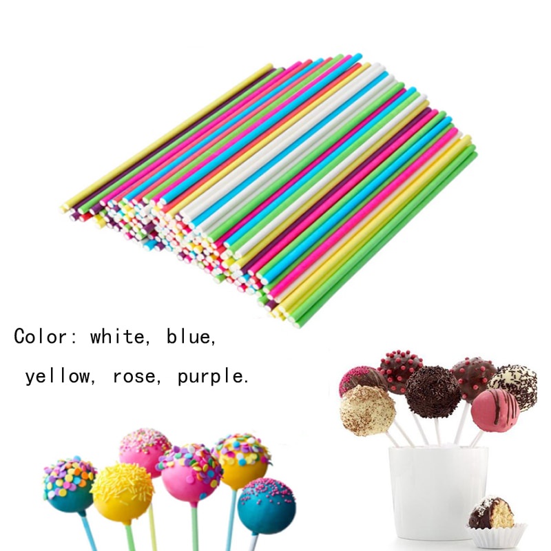 50Pcs colorful cake sticks lollipop paper sticks 10cm / 11.5cm / 15cm ...