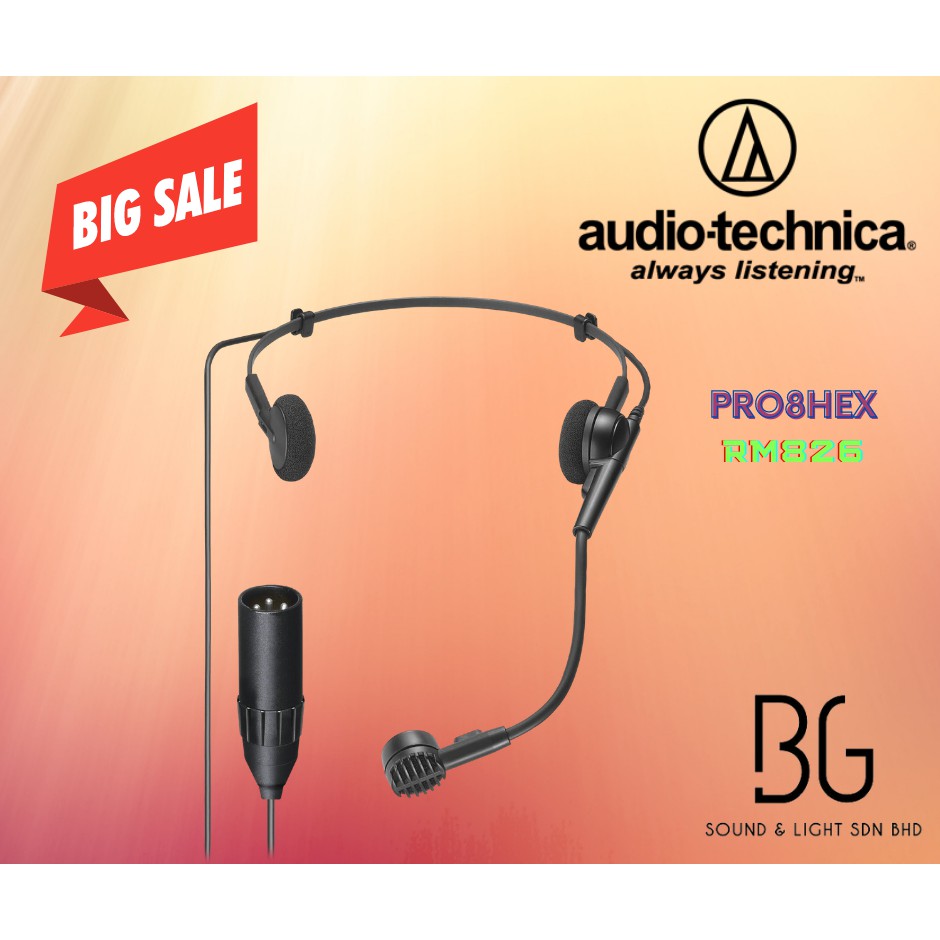 Audio Technica PRO8HEx Hypercardioid Dynamic Headworn Microphone Pro ...