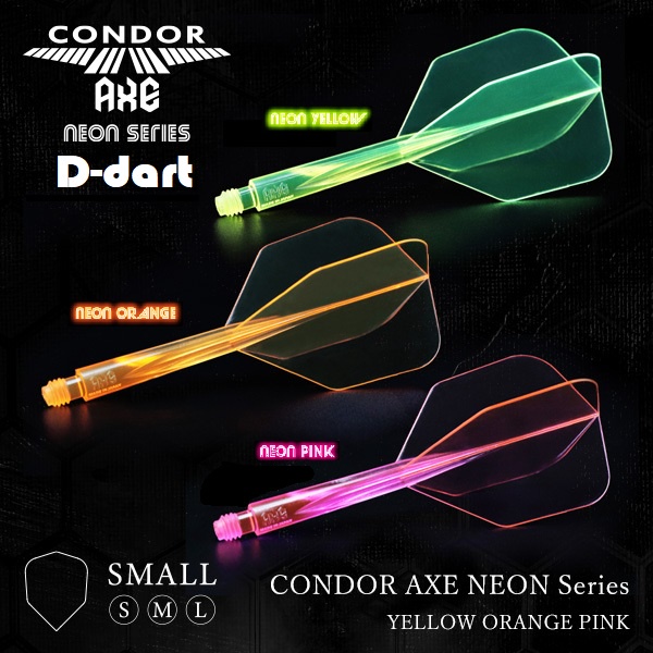 CONDOR AXE Darts Flight-Condor Axe Neon SMALL SHAPE Integrated Dart ...