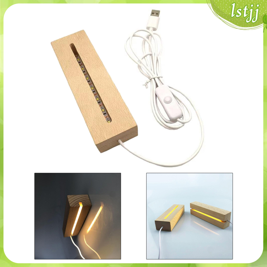 LED Night Lamp Base, Wooden Lights Display Powered Base Stand for Vase ...