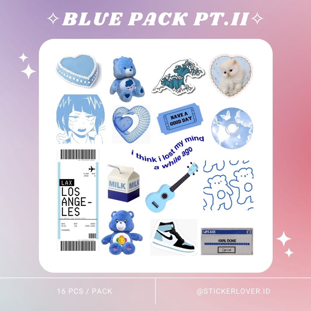 Tumblr HP aesthetic sticker/Blue aesthetic/Blue sticker | Shopee Malaysia