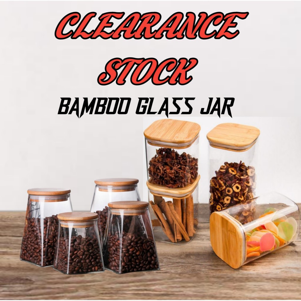 Bamboo Glass Jar (Pyramid) 500ml & 750ml | Shopee Malaysia