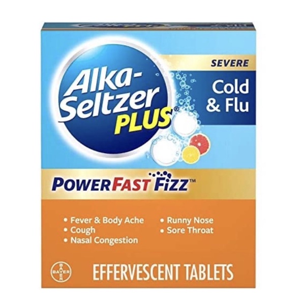 Alka-Seltzer Plus Cold & Flu Power Fast Fizz Effervescent Tablets - 20 ...