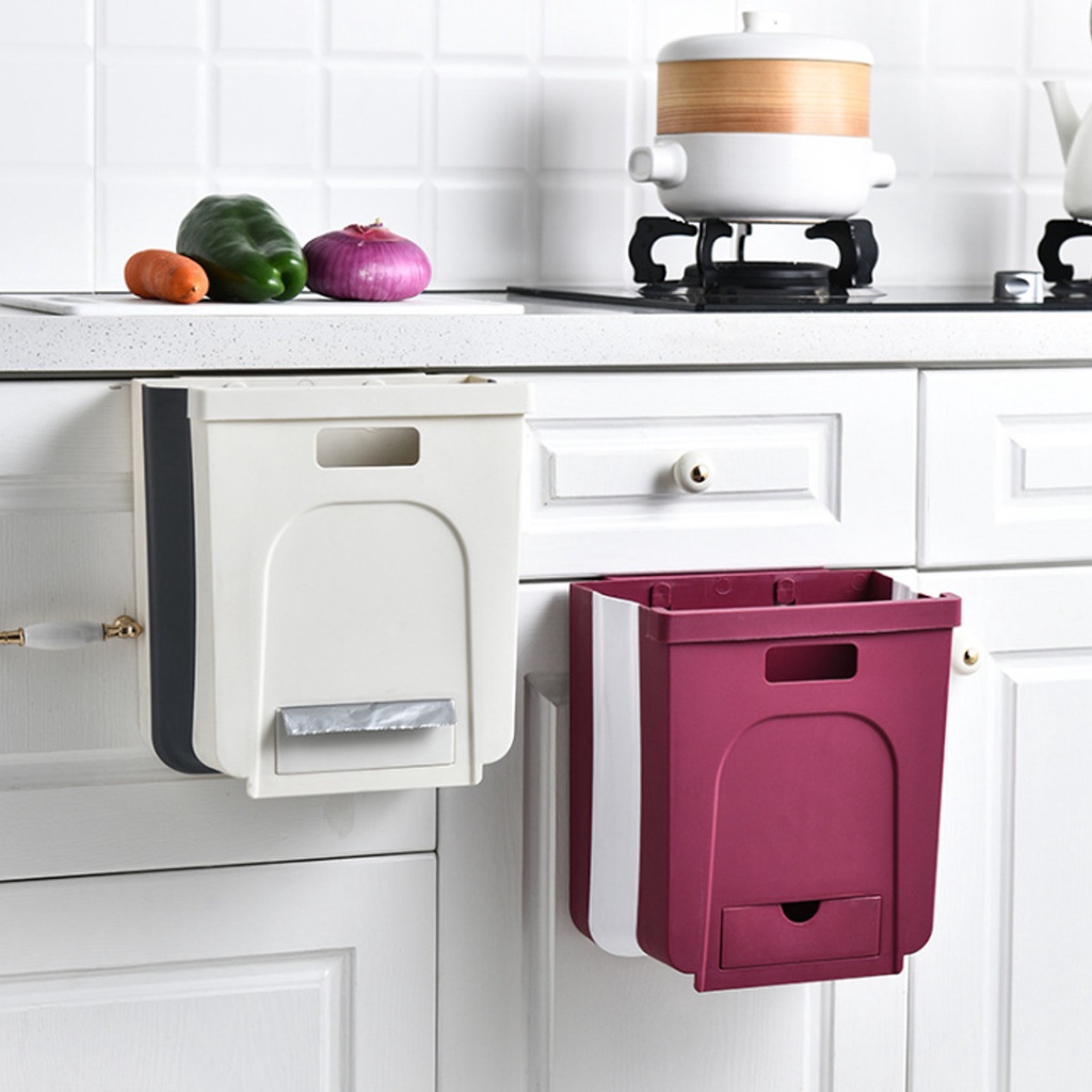 Hanging Dustbin Kitchen Hanging Trash Bin on Kitchen Cabinet Door ...
