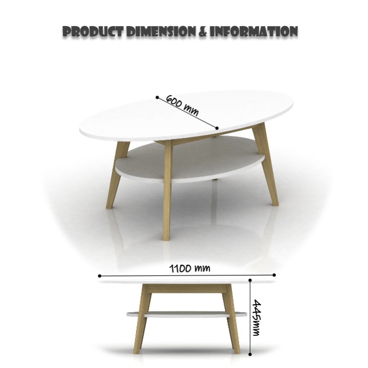 Wonderful Perabot 110cm Coffee Table Ikea alike furniture Meja Kopi 2 ...