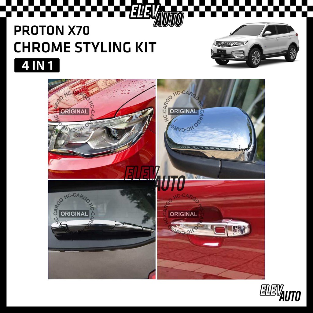 Proton X70 4 in 1 Chrome Styling Kit (Headlamp, Side Mirror, Door ...