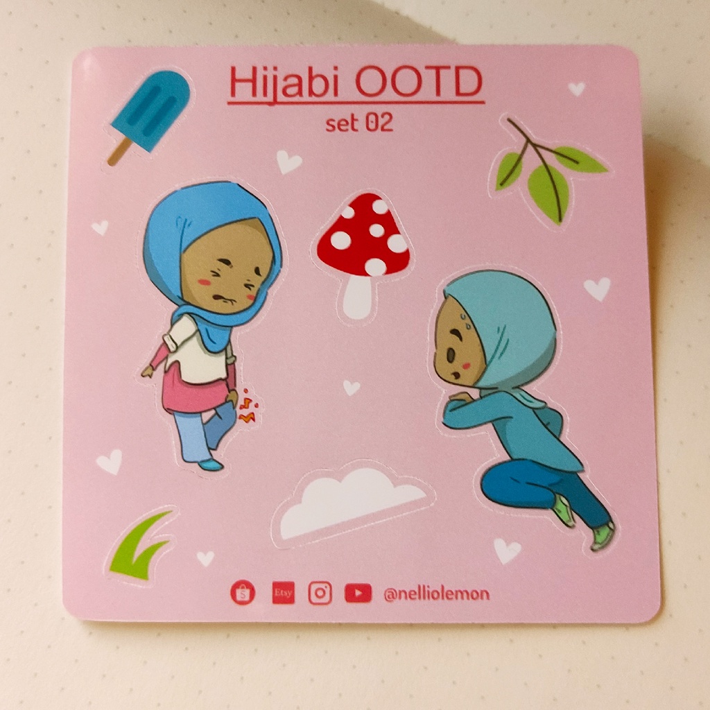 OOTD Set 02 Sticker Sheet | Waterproof Glitter Laminated Pearl Glossy ...