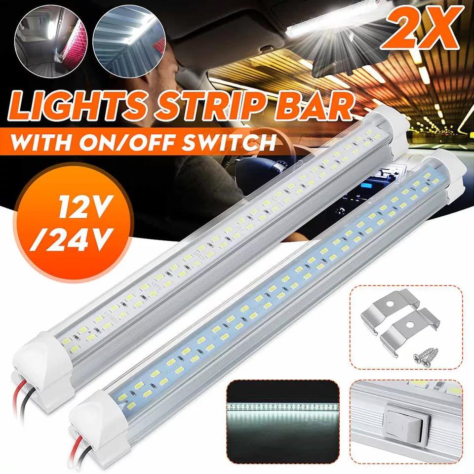 12V 24V LED Bar Car Interior Light Strip Light Bar Interior Lamp On/Off ...