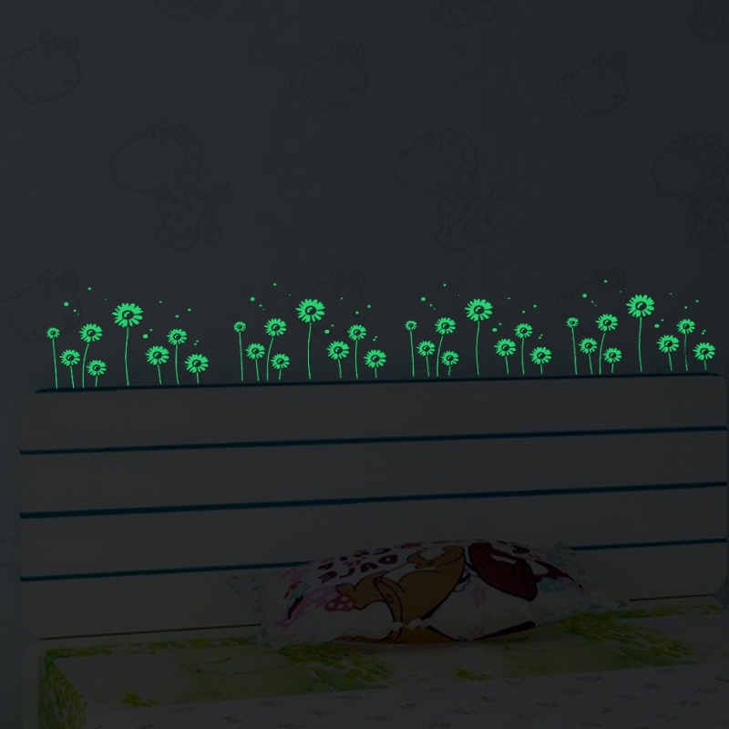 Glow in the Dark Stickers, 2 Pack Cut Wild Chrysanthemum Wall Stickers ...