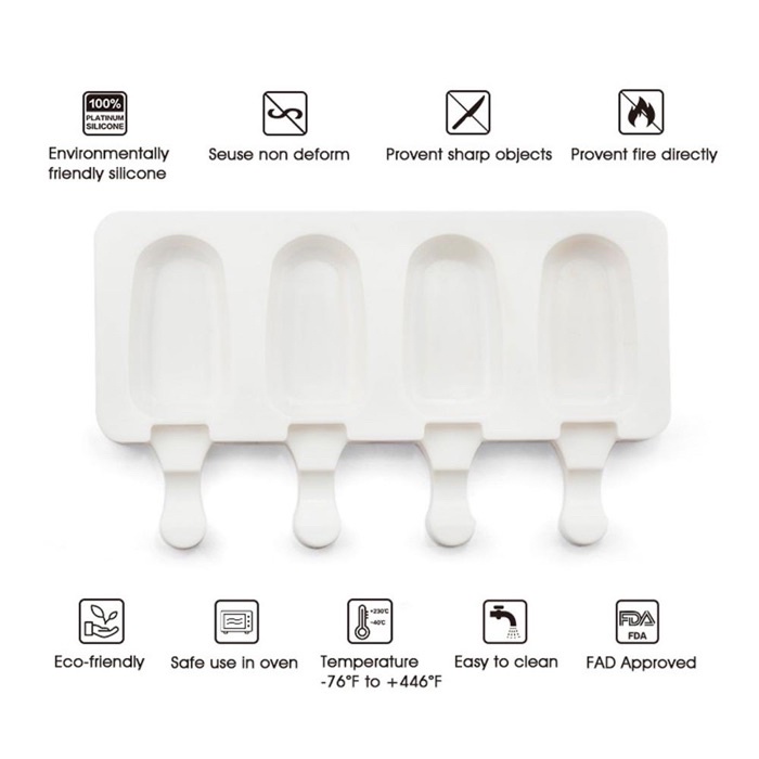 Acuan Silicone Popsicle Mold | Cake Ice Cream Mould | Ais Krim Love Ice ...