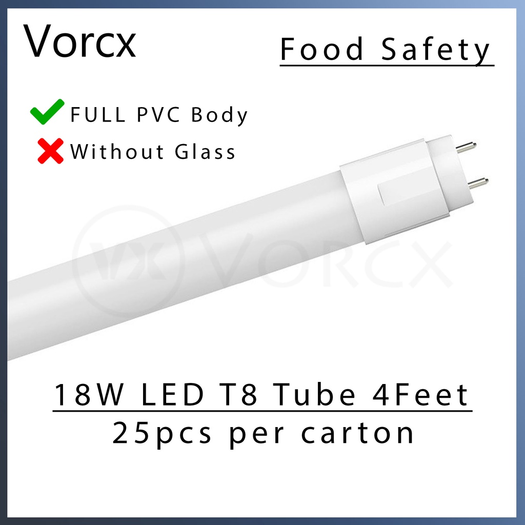 [25pcs] Dulite Full Plastic Body 18W LED T8 Light Tube 6500K 4Feet ...