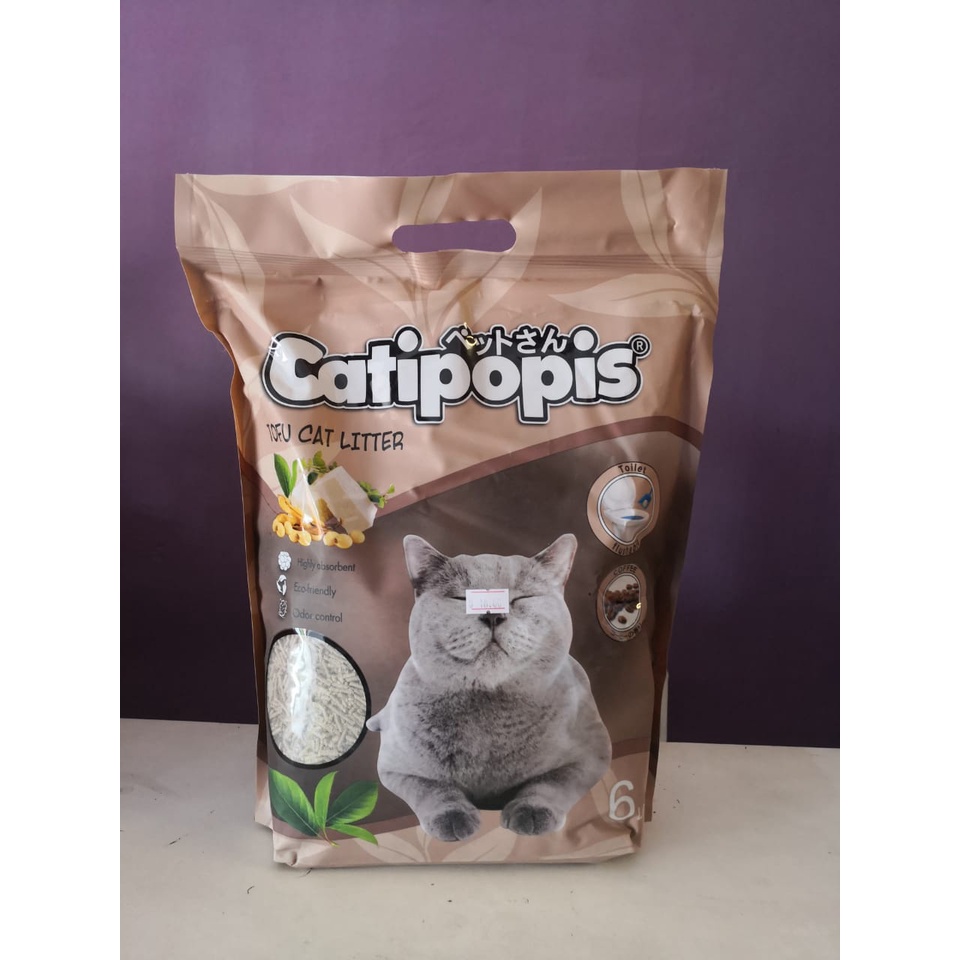 Catipopis® Tofu Cat Litter / Pasir kucing (Flushable) - (2.4kg / 6L ...