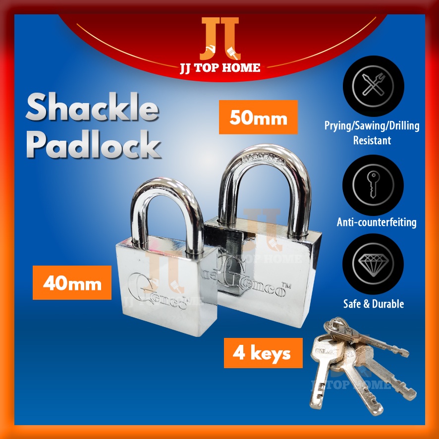 🔥 READY STOCK 🔥 GENCO Shackle Padlock Top Security Lock Hardened with ...