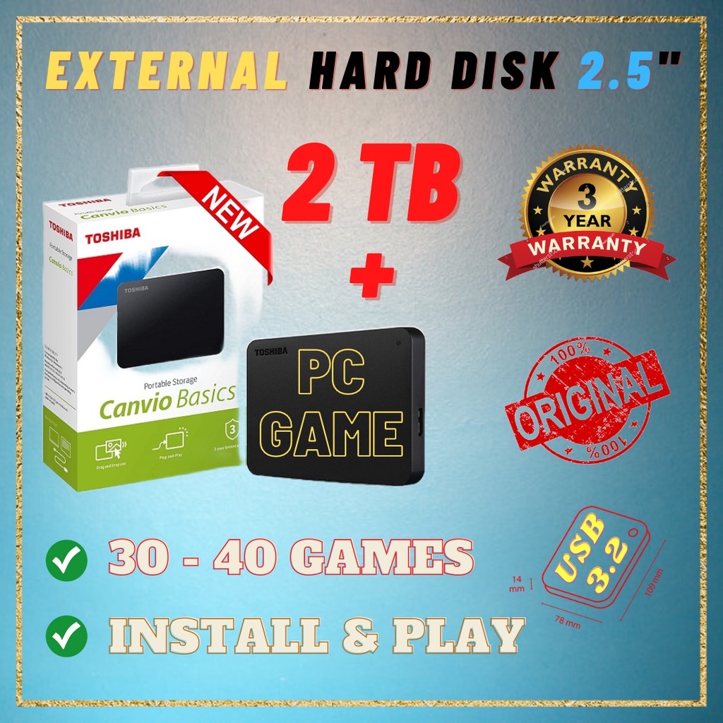 [ PC ] Hard Disk + Games [ 2 TB ] USB 3.0 Portable HDD | Shopee Malaysia
