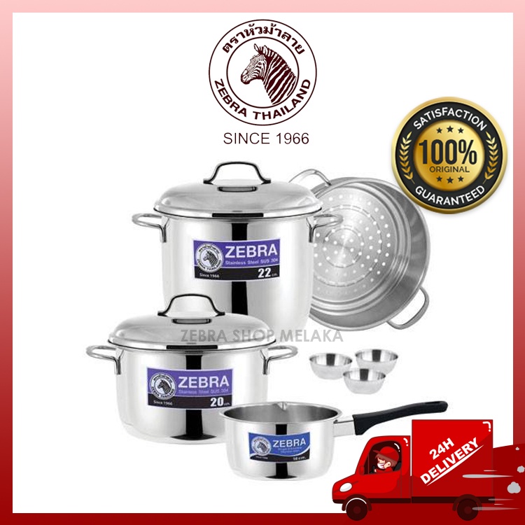 (100% ORIGINAL) ZEBRA Stainless Steel 9 Pcs Extreme Cookware Set ...