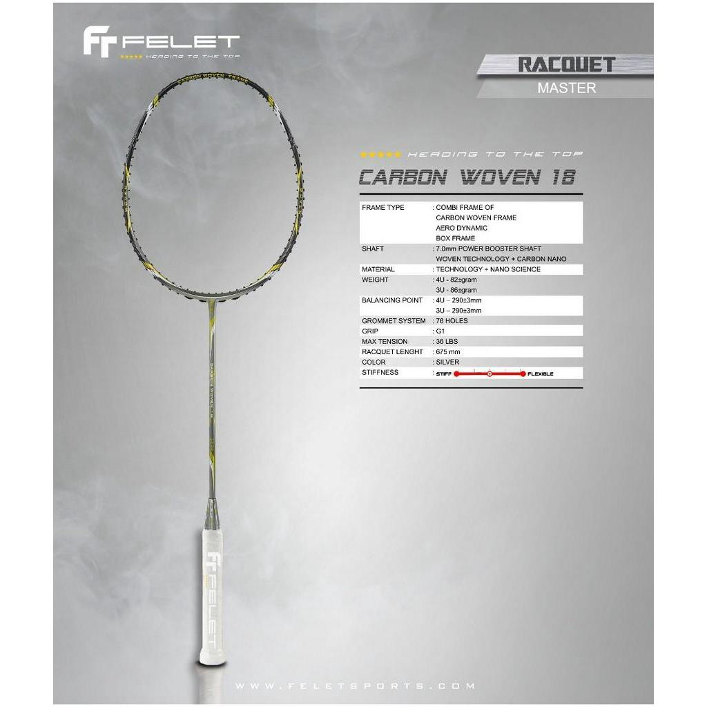 Felet Carbon Woven 18 Racket Woven Technology 4u 82gram 76 Racket ...