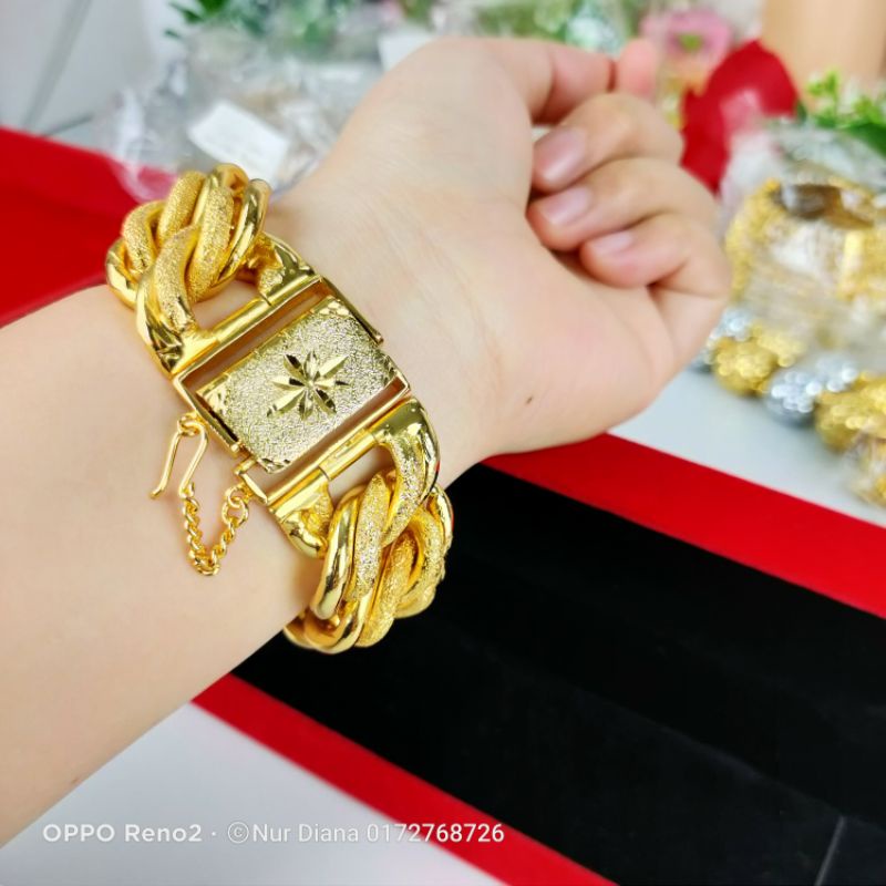 READY STOK Gelang coco Fully patri emas kuningan Indonesia cop 916 ...