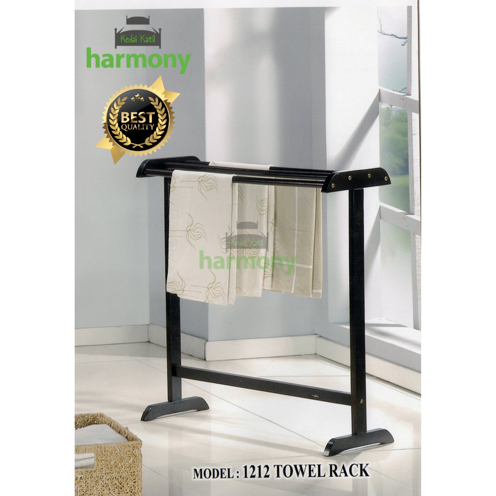 Harmony Wooden Towel Hanging Rack / 4 Pole Tuala Rack / Wood Towel Rack ...
