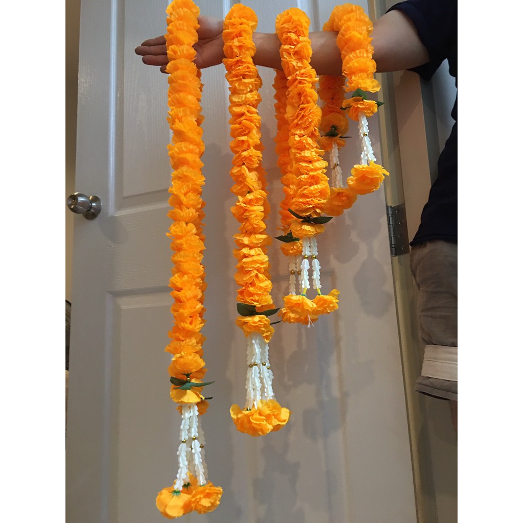 Marigold Garland Orange Gold 2 Men Tight Flowers | Shopee Malaysia