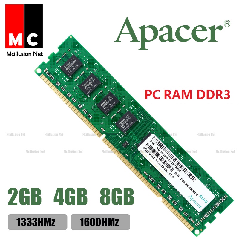 Apacer / Tigo Ram DDR3 2GB 4GB 8GB PC3 1600 1333 MHz CL9 Desktop Memory 1333mhz 1600mhz 10600 ...
