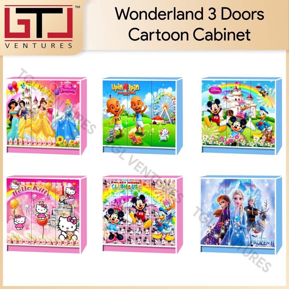 TGL Wonderland 3 Doors Cartoon Cabinet Children Cabinet Kabinet Kartun ...
