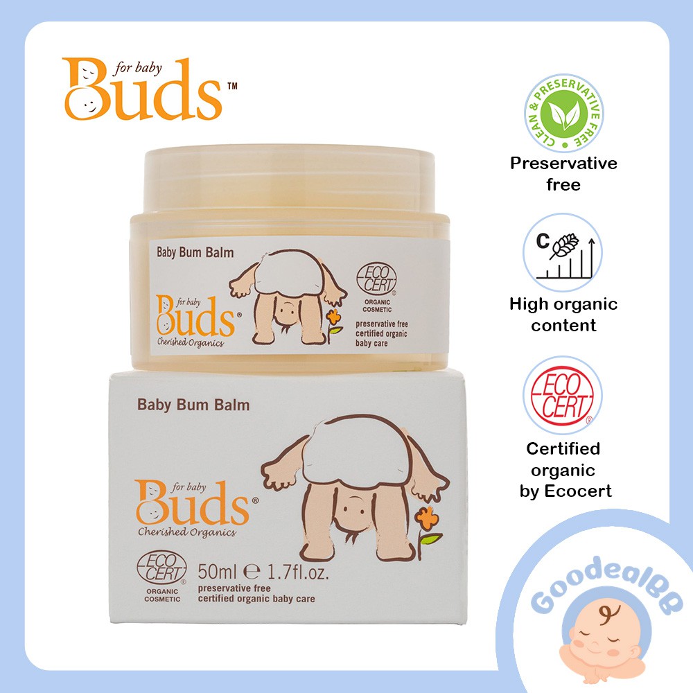 Buds - Baby Bum Balm (50ml) For Nappy Rash 有机滋养润臀膏 Expiry:02/2028 ...