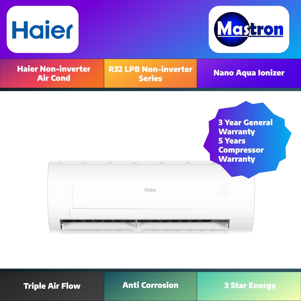 Haier 3 Star LPB Series Non-inverter Air Conditioner HSU-10LPB23 ...