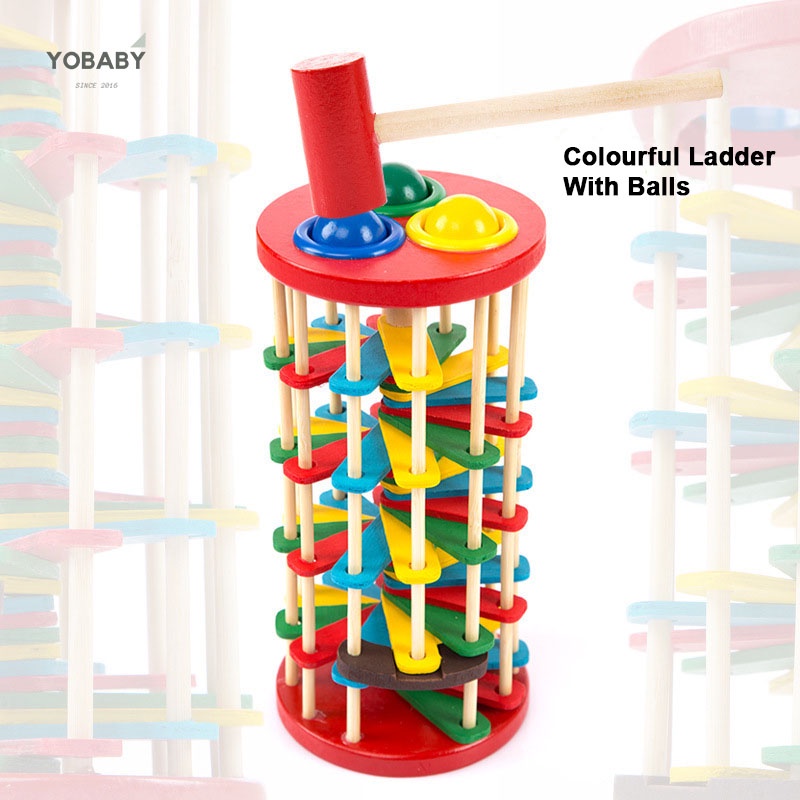 [ READY STOCK ] Kids Educational Montessori Wooden Knocking Ball with ...