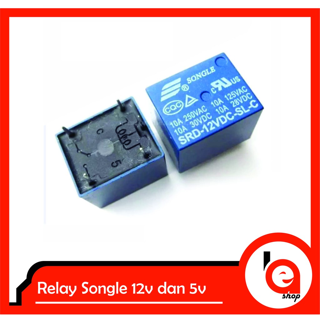 Relay 12V 5V 10A 12 V 5 V 10 A Songle 12VDC 5VDC 5 feet PCB DC | Shopee ...