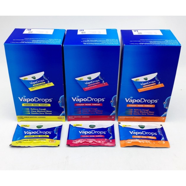 VICKS VAPODROPS 6 lozenges (berry / orange / honey lemon ) | Shopee ...