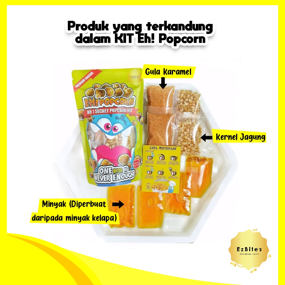 EH! POPCORN KIT – DIY Homemade. MUDAH MASAK , CEPAT & SEDAP. BERKUALITI DI JAMIN HALAL. Premium ...