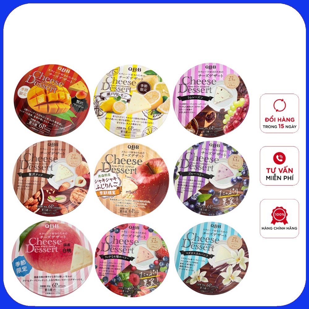 Qbb Rokko Butter Cheese Dessert Japanese round box 90g Assorted Flavors ...