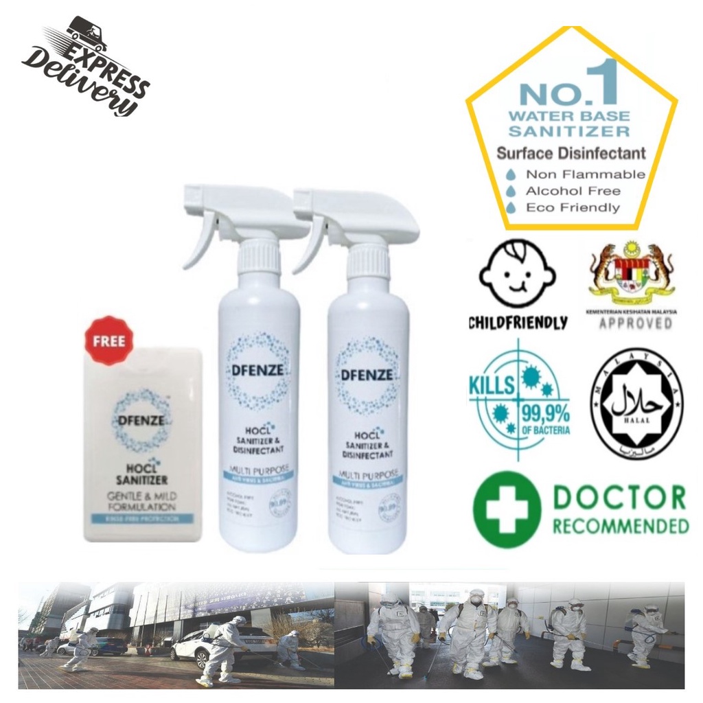 [ AUTHENTIC ] DFENZE Water Base Sanitizer & Disinfectant " 2 x 500ml ...