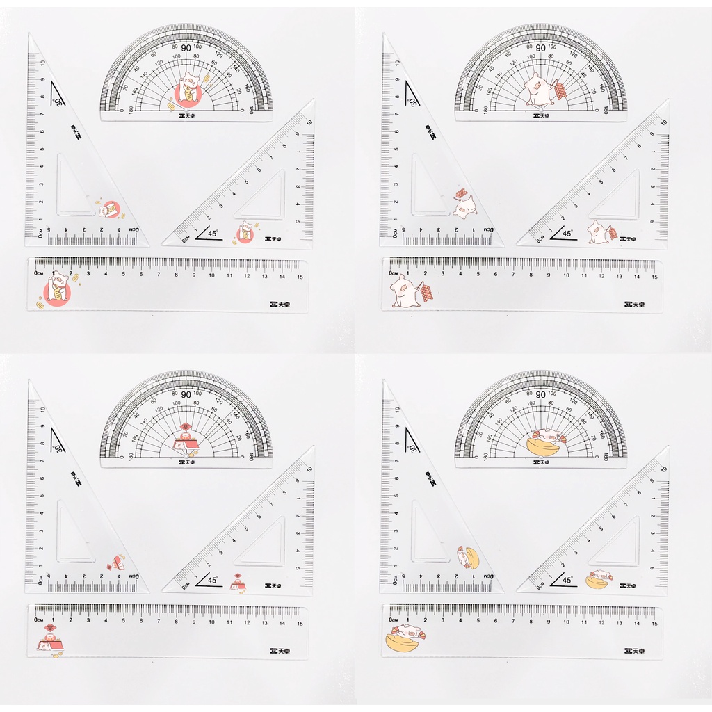 Eke lulu pig ruler set with cute cartoon color print EKNI28a | Shopee ...