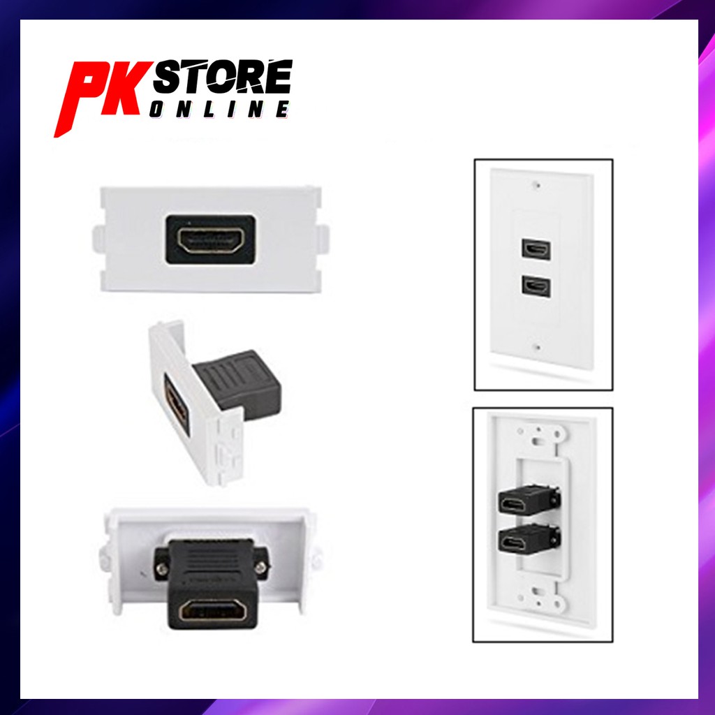HDMI PANEL WALL OUTLET COVER FACE PLATE CABLE COUPLER EXTENSION ...