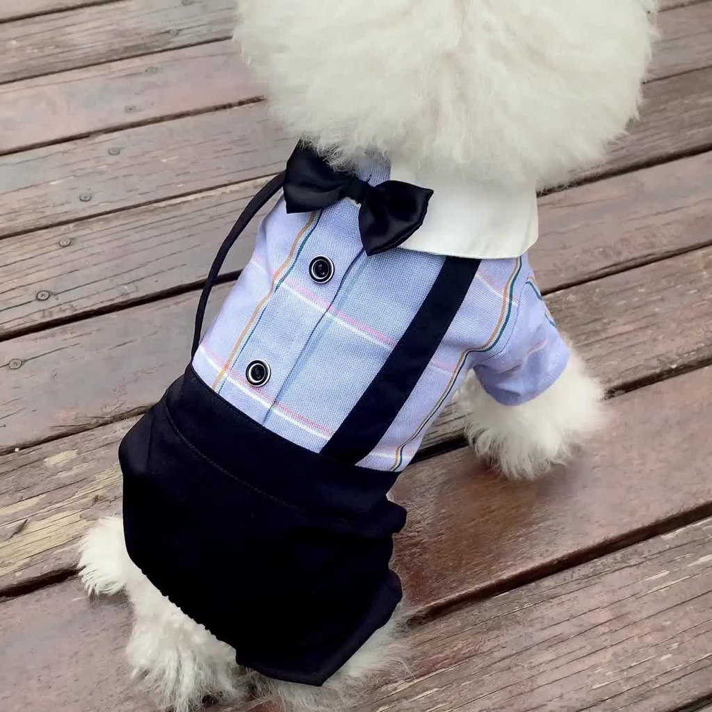 【For 1-8kg Pet】Pet Clothes Cotton Breathable School Uniform Series Dog ...