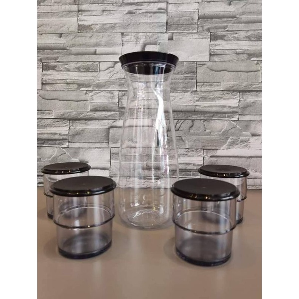 🔥Tupperware Clear 1L Pitcher and 4 clear glass🔥 | Shopee Malaysia