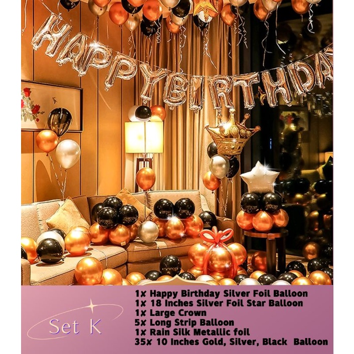 Ins Birthday Party Balloon Decoration Set Adult Balloons Wedding Set Belon Set Majlis Hari Jadi